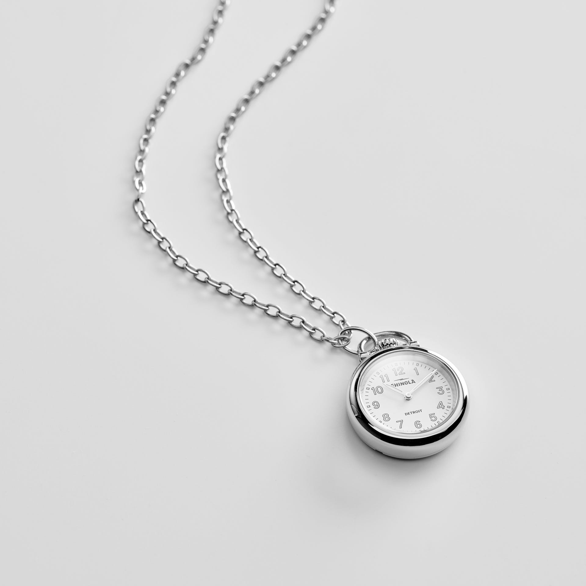 Shinola Runwell Watch Pendant Necklace White