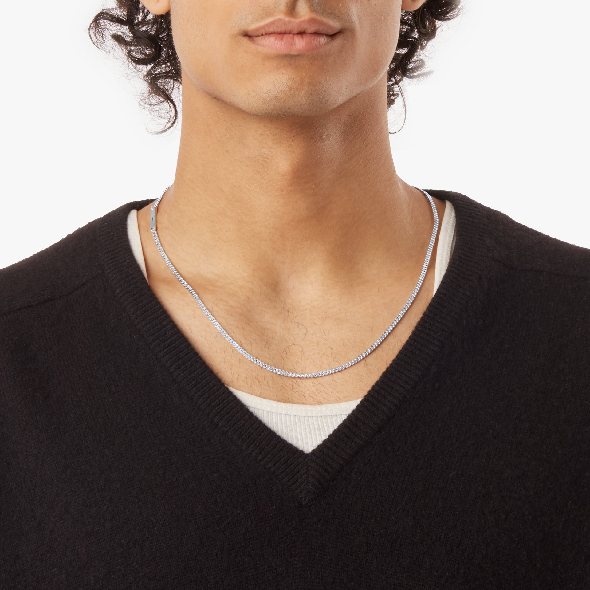 Shinola Men s 3mm Curb Chain Necklace in Sterling Silver